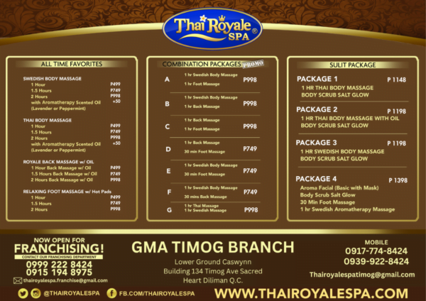 Home Service Massage Open 24/7 in Quezon City - Thai Royale Spa GMA Timog