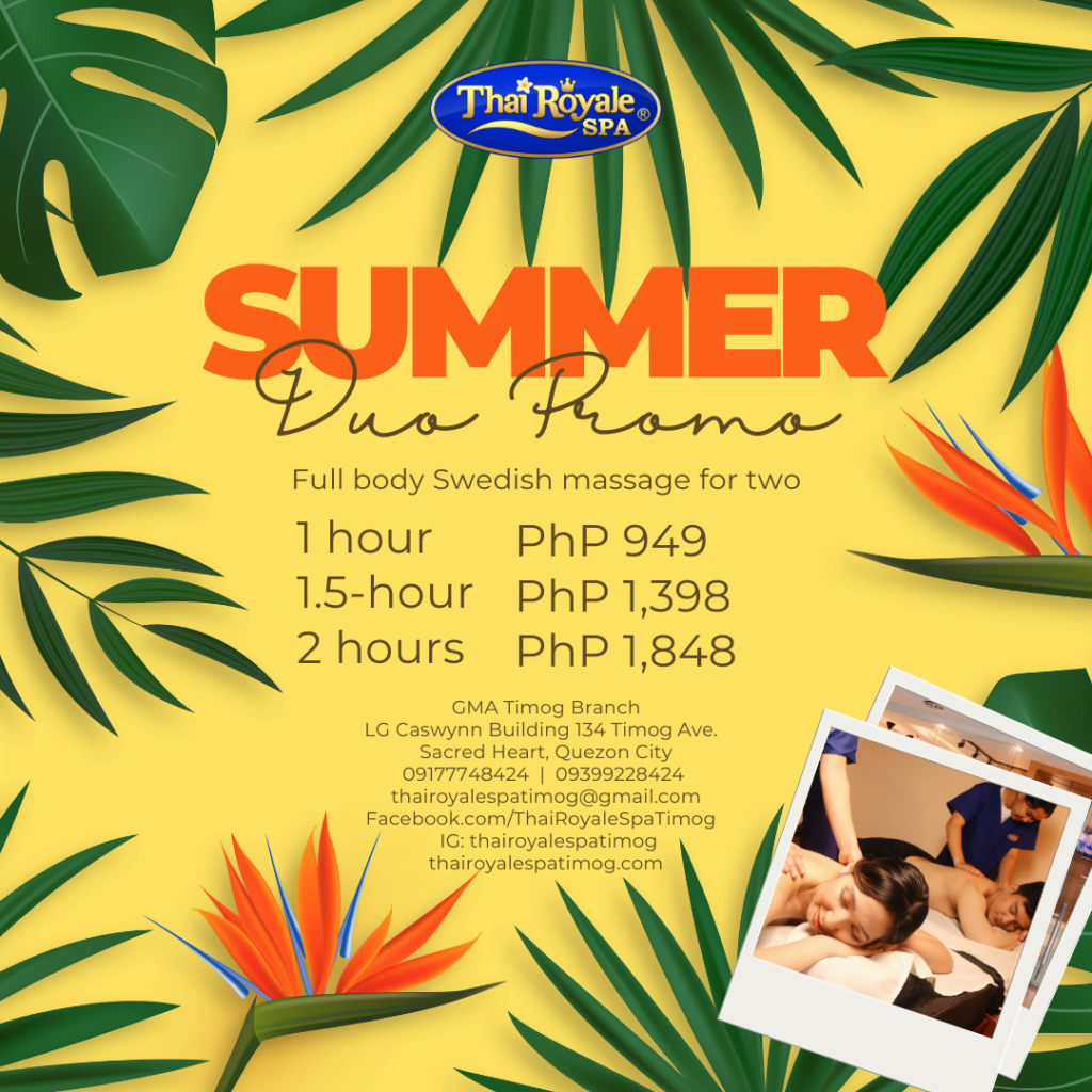 Thai Royale Massage Spa Timog, Tomas Morato, Diliman QC Services