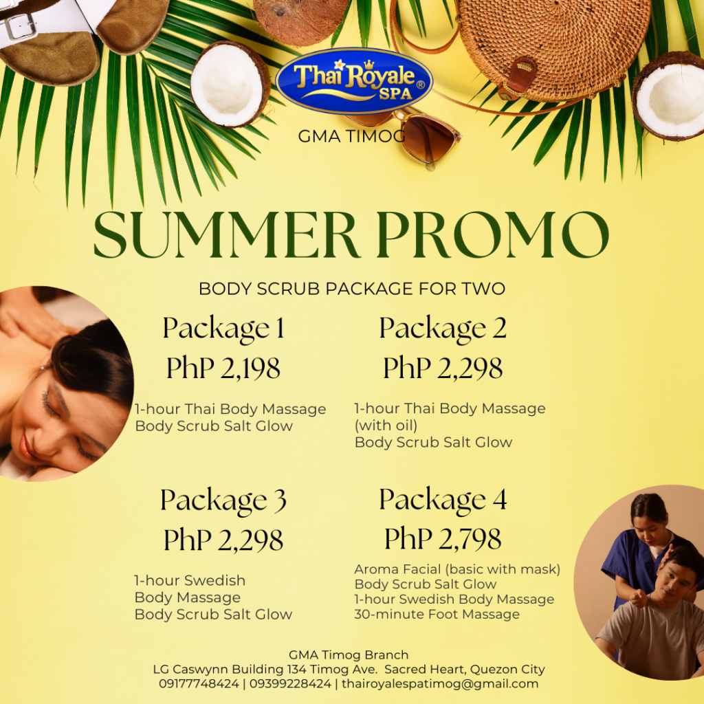 Thai Royale Massage Spa Timog, Tomas Morato, Diliman QC Services
