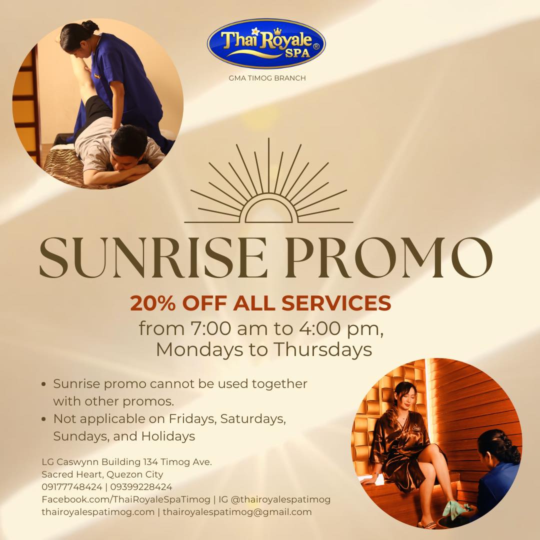Thai Royale Massage Spa Timog, Tomas Morato, Diliman QC Services